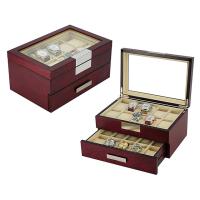 China Custom Luxury Wooden Watch Box with Drawer - High Glossy Red Finish MDF Construction for Storage and Display for sale