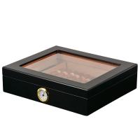 China Custom Wood Cigar Storage Box with Glass Window - Laser Engraving 0.01mm Accuracy & 1.2m Drop Test Certified for sale