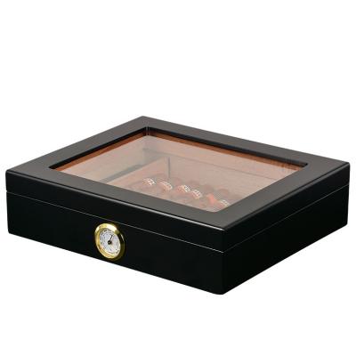 China Custom Wood Cigar Storage Box with Glass Window - Laser Engraving 0.01mm Accuracy & 1.2m Drop Test Certified for sale