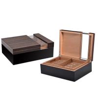 China Custom Walnut Wood Cigar Box with Hinged Lid - Multiple Polishing Processes for Luxury Presentation for sale