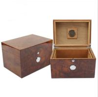 China Luxury Burl Cedar Cigar Humidor Box 50-60℃ Precision Waxing CNC Sawing for sale