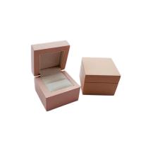 China High Gloss Wooden Ring Box with Custom Logo - Magnetic Closure Velvet Interior Single Jewelry Packaging for sale