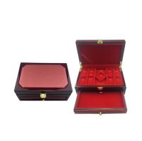 China Large Capacity Wooden Jewelry Box Leather Finish Velvet Lining 3 Drawer Luxury Storage for sale