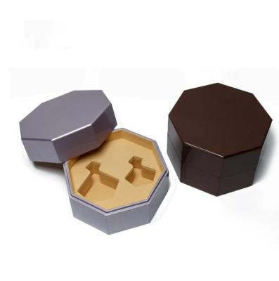 China Custom Hexagonal Wood Jewelry Box High Glossy Lacquer Earring Ring Box 6 Sided for sale