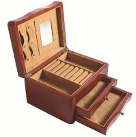 China Custom Multi Layer Wooden Jewelry Box with 2-4 Drawers, High-Density Fiberboard and Baking Varnish Coating for sale