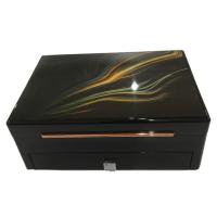China Custom Luxury Wooden Jewelry Box with Velvet Lining LED Lighting 30x20x15cm for sale
