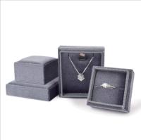 China FSC Certified Luxury Leather Jewelry Storage Box with 2-5mm MDF Board and Custom Hot Stamping for Ring Presentation for sale