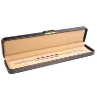 China Custom Logo PU Leather Jewelry Box 0.8-1.2mm Thickness with 25-30kg/m³ Sponge Support for Bracelet Ring Packaging for sale