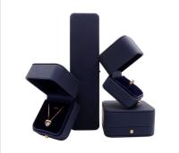 China Custom PU Leather Jewelry Box Set with Embossing Gold Stamping 30x20x10cm for sale