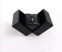 China Black PU Leather LED Jewelry Box with Movable Ring Tray 7-15 Day Production for sale