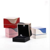 China High Grade PU Leather Jewelry Box with Velvet Lining Custom Logo for Rings Necklaces for sale