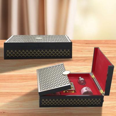 China Custom Arabic Perfume High Lacquer Wood Double Door Decorative Perfume Gift Box for sale