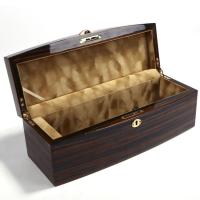 China Custom Logo Glossy Wood Wine Box Luxury Insert for 2 Bottles 750ml for sale