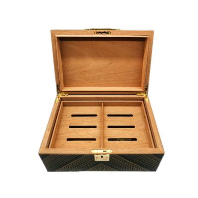 China Luxury Cedar Cigar Storage Box 30cm Diameter with Digital Hygrometer and FSC Certification for sale