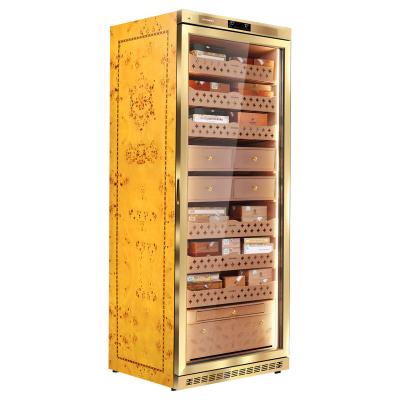 China Lacquer Multi Layer Custom Cigar Box Cabinet Natural Cigar Desktop Box Decorative for sale