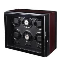 China Luxury 6-Rotor Automatic Watch Winder Box with Programmable Settings and Premium Wood Construction for sale