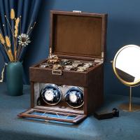 China Large Watch Winder Case with 5-12 Slot Capacity, Automatic Quiet Motor and Drawer Storage for Luxury Timepieces for sale