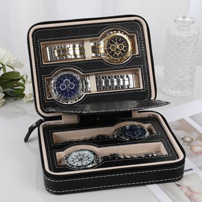 China 8-Watch Travel Storage Box with Double-Layer Design and Velvet Lining - Premium Leather Watch Organizer for Collectors for sale