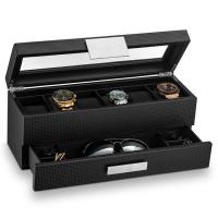 China Durable 6 Slot Leather Watch Box with Custom Logo - Premium Storage Case with Velvet Lining and Double Layer Design for sale