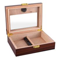 China Luxury Spanish Cedar Wood Cigar Humidor Box 50 Capacity Custom Logo Silver Hinges Lacquer Finish for sale