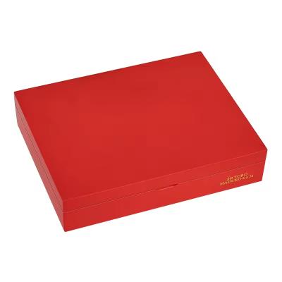 China Custom High Glossy 20 Cigars Cedar Wood Cigar Humidor Handmade Luxury Wooden Box for sale