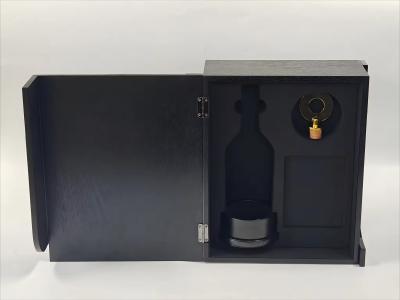 China Custom Luxury Wine Box High Gloss Finish Magnetic Closure 750ml Bottle Wood Gift Box with Satin Insert for sale