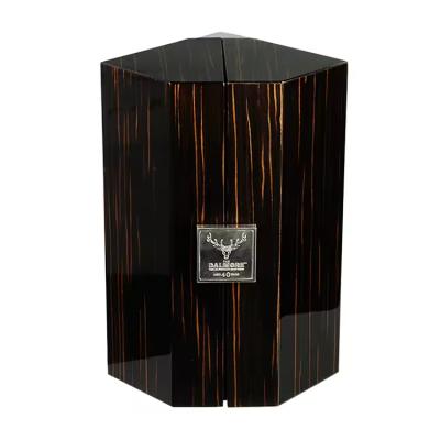 China Custom Recyclable Silk Print Logo Suede Wood Wine Box for Luxury Single Bottle Gift Packaging for sale