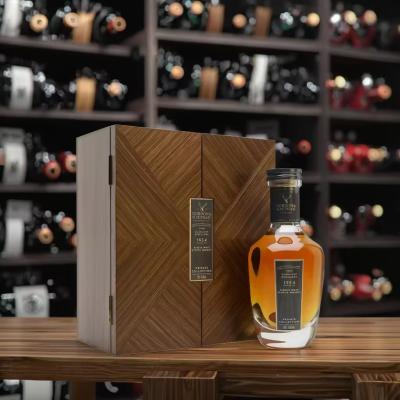 China Innovative Handmade Black Velvet Double-Opening Wine Case Rectangular MDF For Retail Display Museum Whisky Brandy for sale