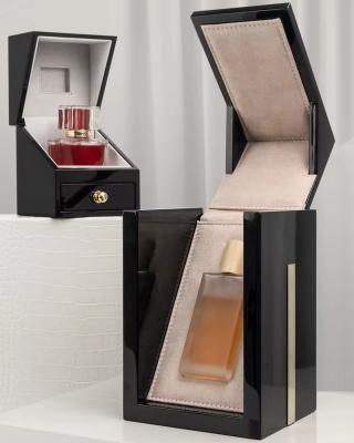 China Customizable Wooden Perfume Packaging Box with Piano Paint Finish 100-500pcs MOQ for sale