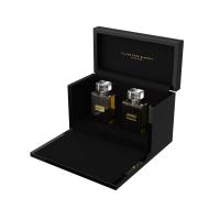China Custom Luxury Wooden Perfume Box 50ml 100ml 150ml High Gloss Black Finish with Logo for sale