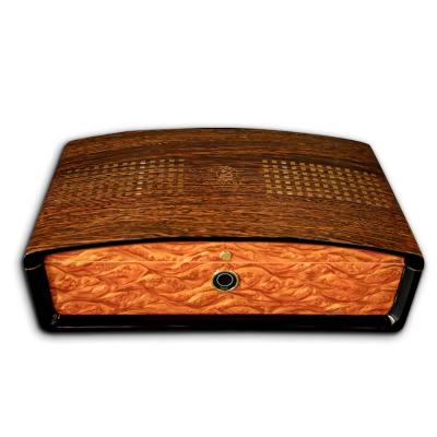 China Custom Solid Wood Cigar Humidor 50 Cigar Capacity with Piano Finish for B2B Wholesale for sale