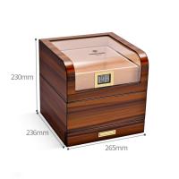 China Custom High Glossy Cedar Wooden Cabinet Handmade Multi-function Cigar Storage Box With Humidifier and Hygrometer for sale