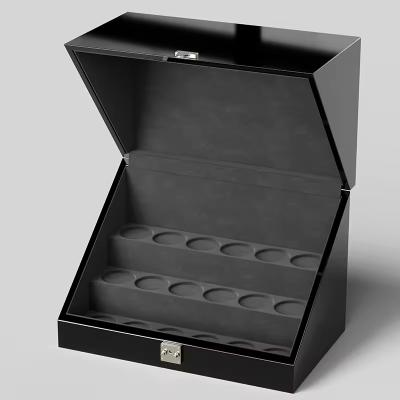 China Luxury Custom MDF Wooden Perfume Box Piano Black Lacquer Customizable Interior Lining for sale