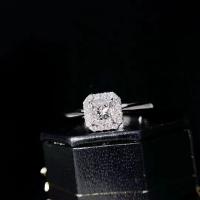China Customization Limited Time Discount 18K Lab Diamonds Square Diamond Ring FL Clarity for sale