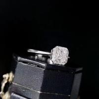 China Customization Limited Time Discount 18K Lab Diamonds Square Diamond Ring FL Clarity for sale