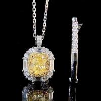 China Initial Payment 18K Lab Diamonds Ring and Yellow Diamond Dual Purpose Ring and Pendant for sale