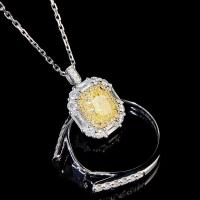 China Initial Payment 18K Lab Diamonds Ring and Yellow Diamond Dual Purpose Ring and Pendant for sale