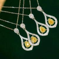 China Choker Real Gold Lab Grown Diamond Necklaces Yellow Customization with Yellow Diamond for sale