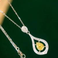China Choker Real Gold Lab Grown Diamond Necklaces Yellow Customization with Yellow Diamond for sale