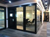 China High Durability 10mm Clear Movable Glass Partition Walls with Sound Insulation and Aluminum Frame for sale