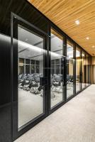 China 10mm Thick Soundproof Folding Glass Partition Walls with Aluminum Frame - Customizable Movable Office Dividers for sale