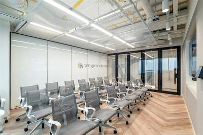 China Anodized Aluminum Folding Office Partition Wall with STC 42-48 dB Sound Isolation and 60-120 Minute Fire Resistance for sale