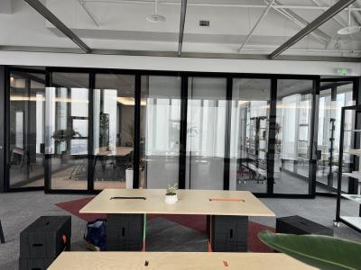 China Fireproof Office Partition Wall with Anodized Aluminum Frame and Glass Panels - 304 Stainless Steel Accessories for sale