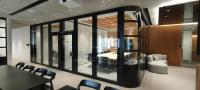 China Commercial Folding Office Room Separator with Anodized Aluminum Frame and Tempered Glass - Fireproof Partition Wall for Office Spaces for sale