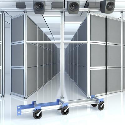 China Aluminum Track With Roller Movable Partition Wall Acoustic Soundproofing Up To 43-50dB and Acoustic Needs for sale