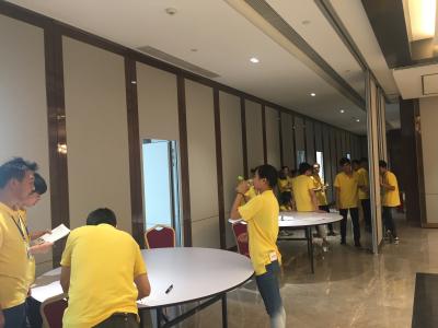 China Manual Operable Partition Wall Customized Size Perfect for Banquet Halls Providing Space Separation and Acoustic Control for sale