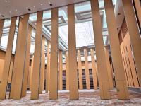 China Banquet Halls Folding Partition Wall Providing Fire Rating Class A And Free Of Floor Track Solution For Space Utilization for sale