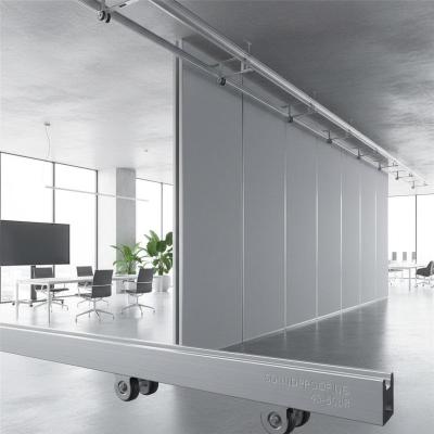 China Aluminum Track With Roller Moveable Wall Partition Offering Soundproofing Up To 43-50dB Ideal For Meeting Rooms And Office Spaces for sale