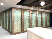 China Foldable sound blocking partition system ideal for temporary sound barriers and space division in busy commercial interiors for sale