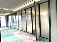 China Black Aluminum Frame Single Glass Partition Wall Designed for Conference Rooms Easy to Clean and Maintain Office Divider for sale